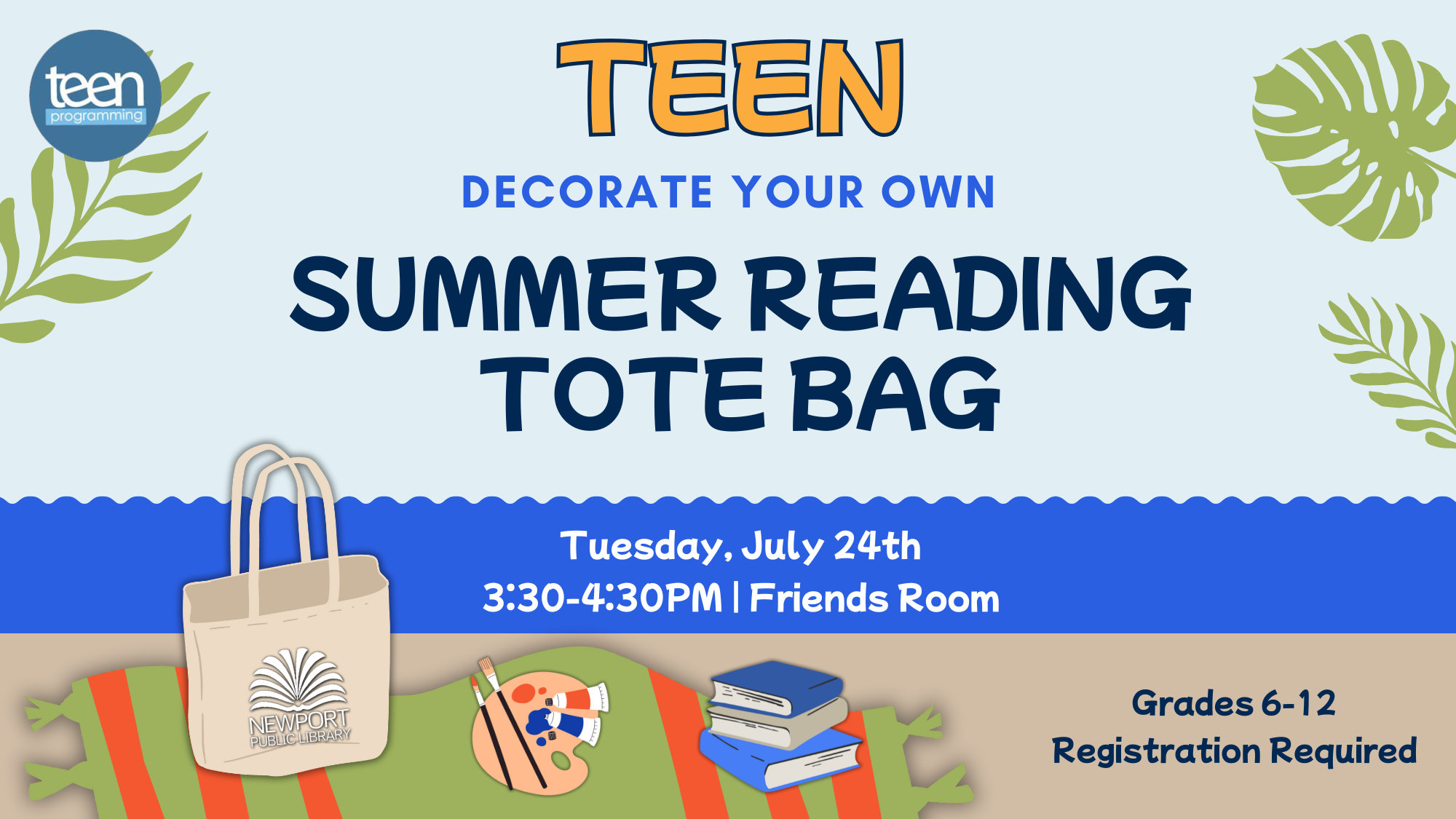 Decorate Your Own Summer Reading Tote Bag!
